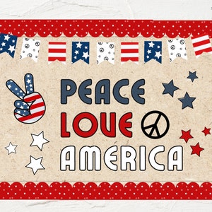 Patriotic Themed Bulletin Board | Printable America Bulletin Board Kit ...