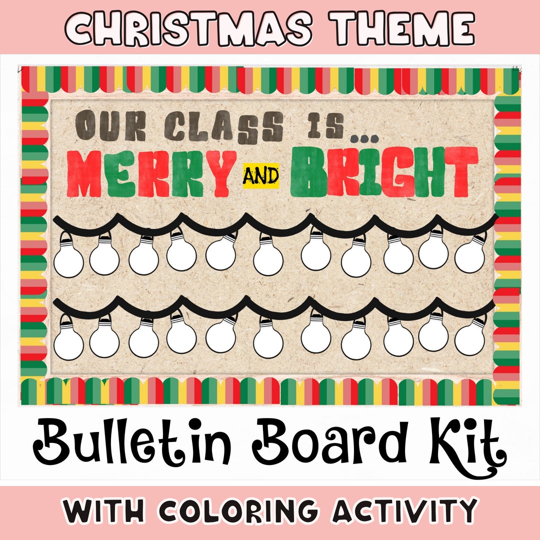 Christmas Themed Bulletin Board Set | December Printable Board Kit ...