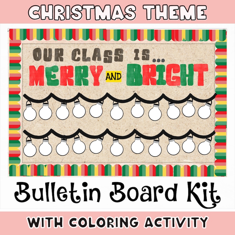 Christmas Themed Bulletin Board Set | December Printable Board Kit ...