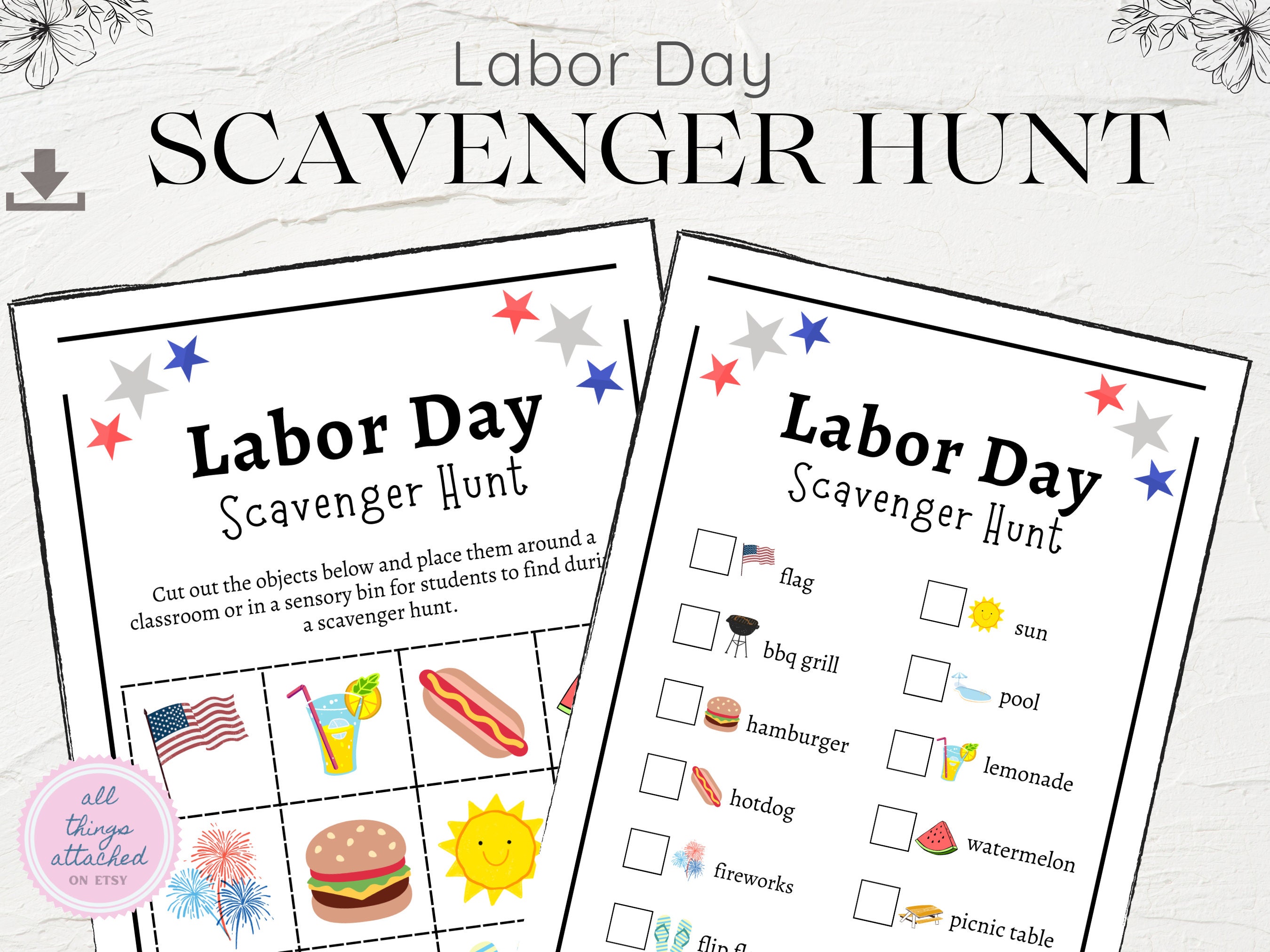 Labor Day Scavenger Hunt | Printable Labor Day Day Activity for Kids ...