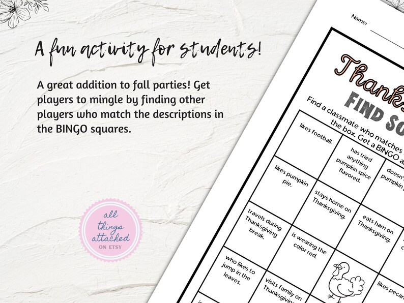 Thanksgiving Games Printable Thanksgiving Bingo Find the Guest Who Find ...