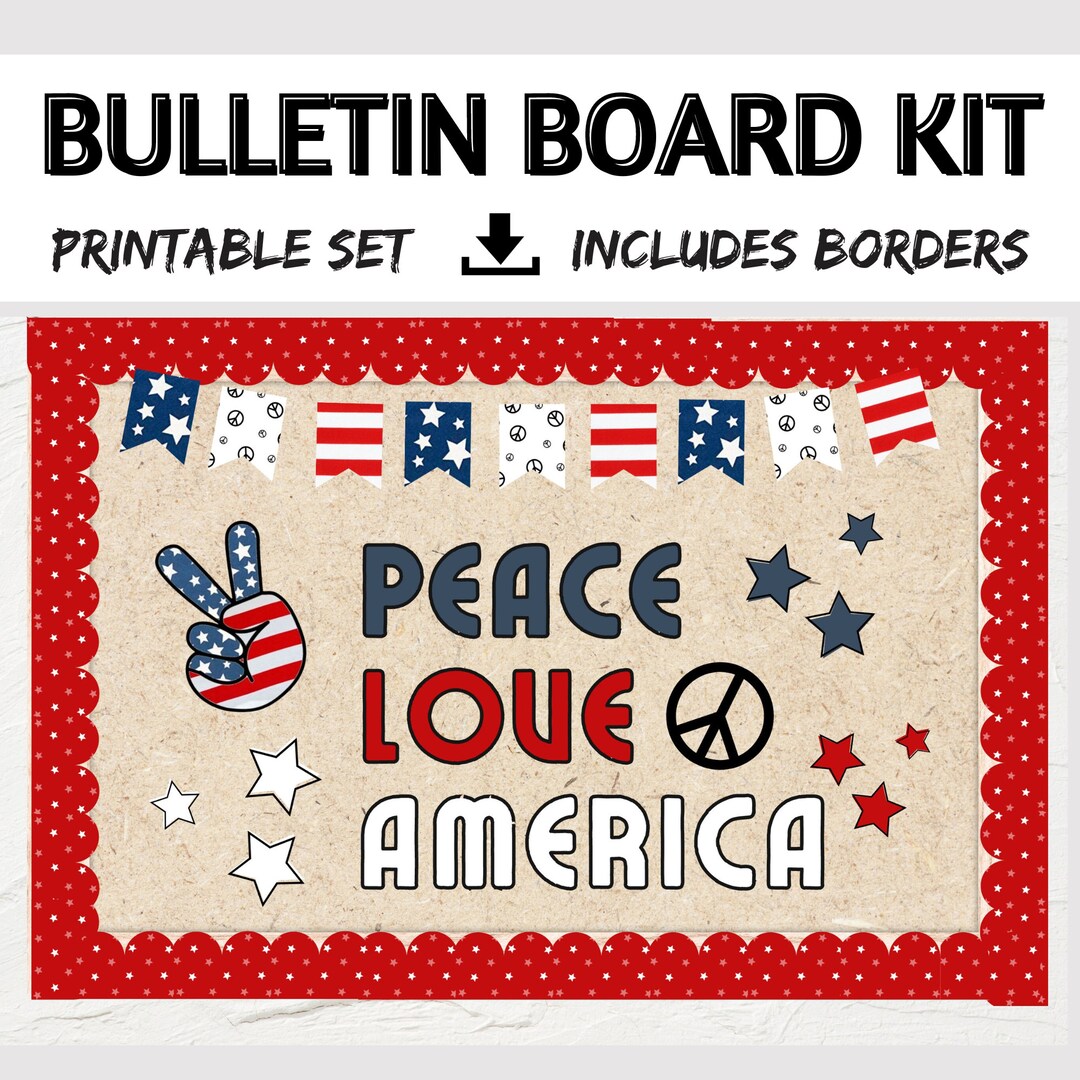 Patriotic Themed Bulletin Board Printable America Bulletin - Etsy