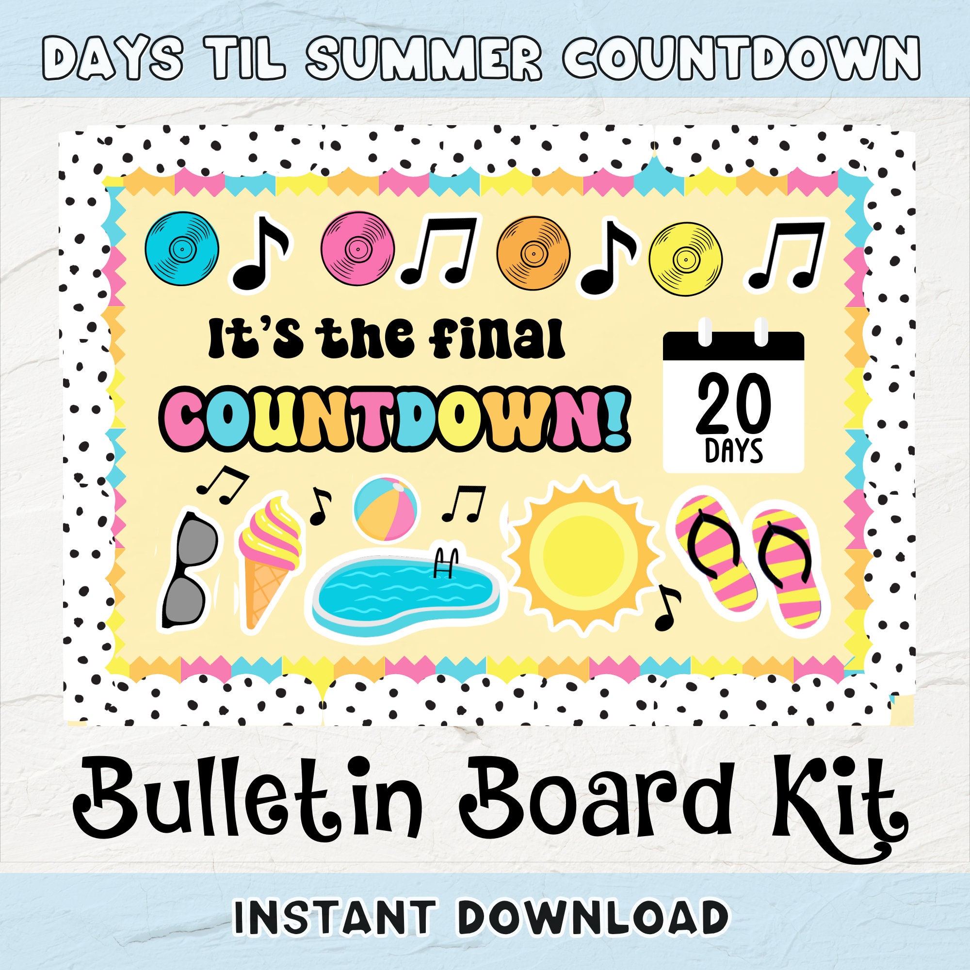 End of the Year Bulletin Board Printable May June Bulletin Board Kit ...