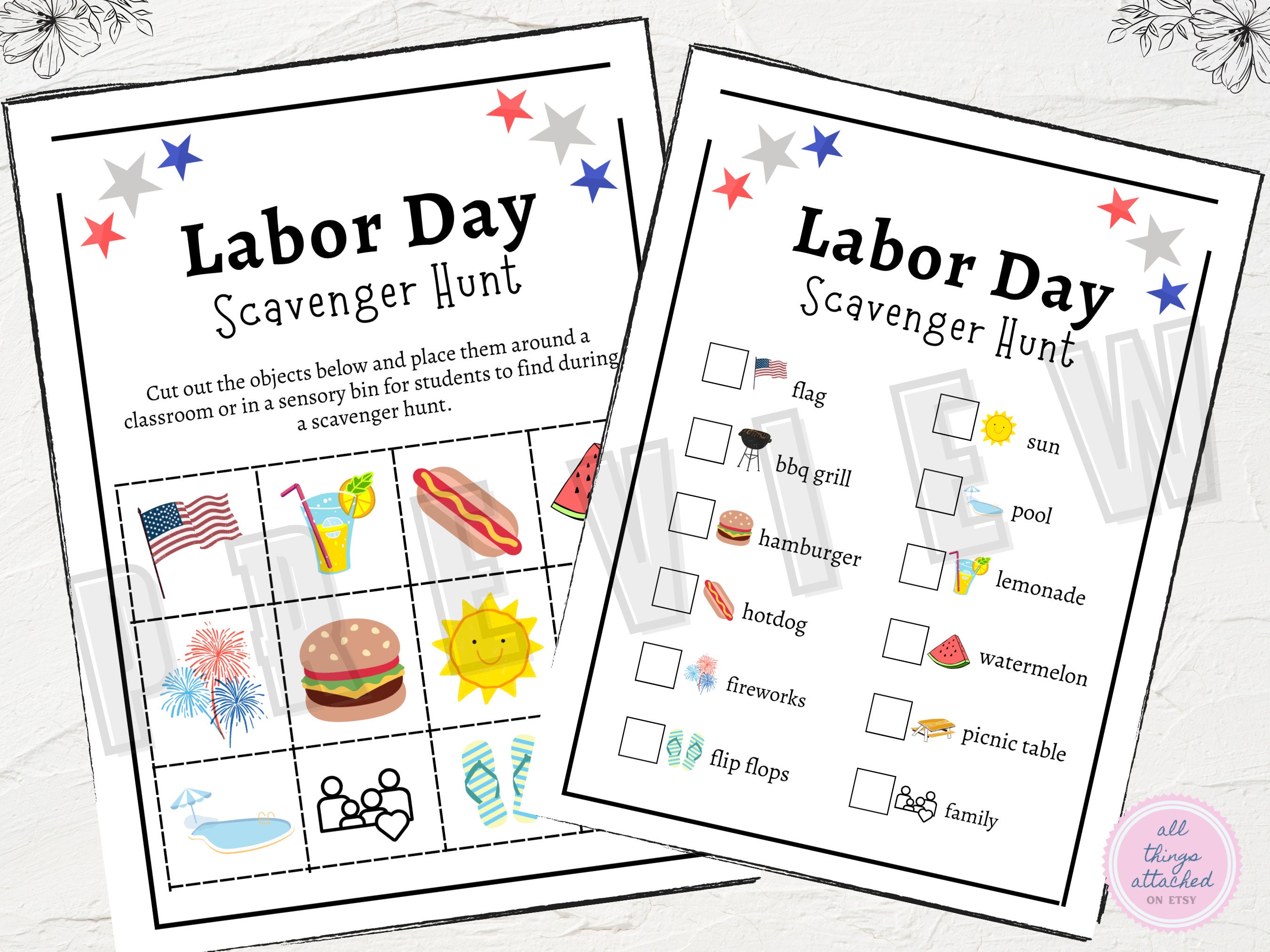 Labor Day Scavenger Hunt | Printable Labor Day Day Activity for Kids ...