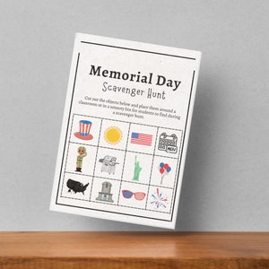 Memorial Day Scavenger Hunt | Printable Scavenger Hunt | Memorial Day ...
