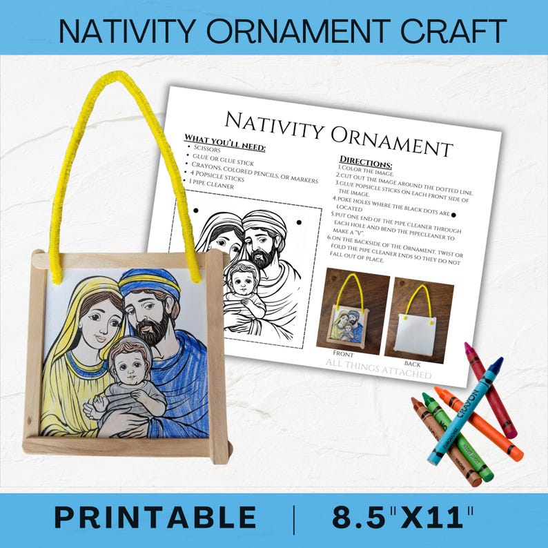 Printable Nativity Ornament Craft | Christmas Childrens Craft | Sunday ...
