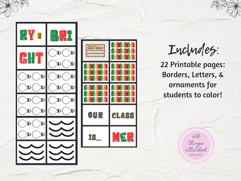 Christmas Themed Bulletin Board Set | December Printable Board Kit ...