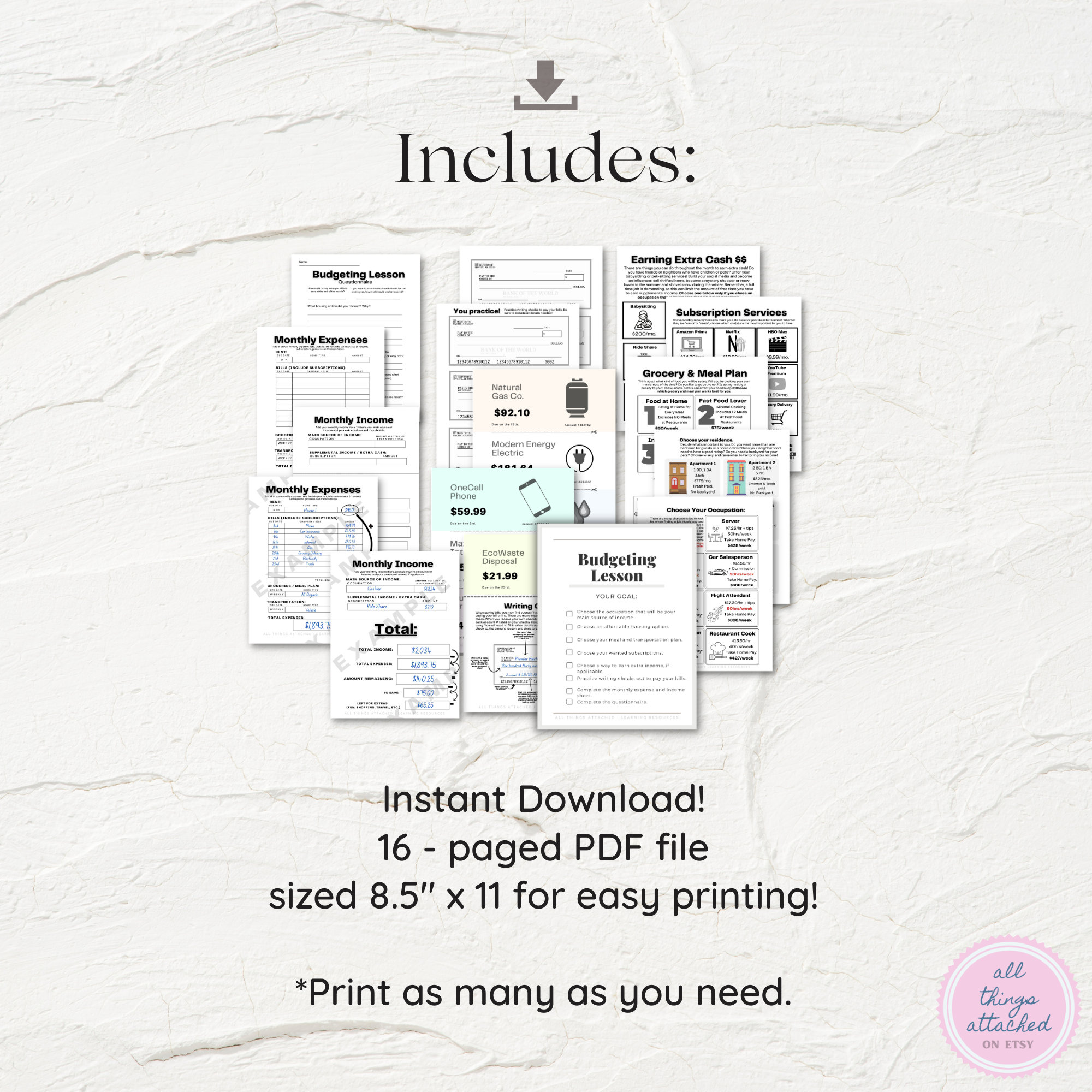 Financial Literacy Game for Kids | Printable Budgeting Activity | Learn ...