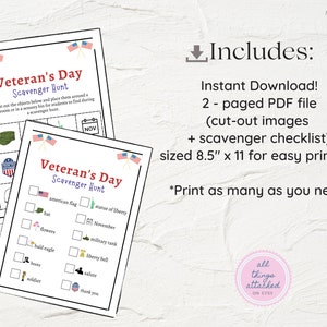 Veteran's Day Scavenger Hunt | Printable Veteran's Day Activity for ...