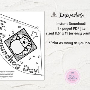 Groundhog Day Activity | Printable Party Hat Craft | Kid's Groundhog ...