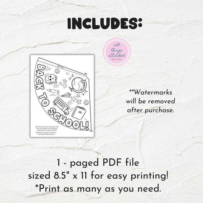 Printable Back to School Activity | Back to School Hat Craft ...