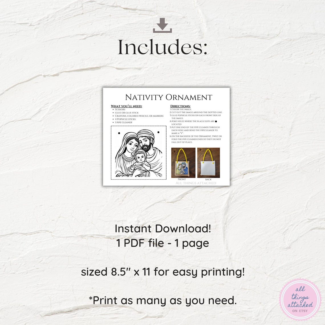 Printable Nativity Ornament Craft | Christmas Childrens Craft | Sunday ...