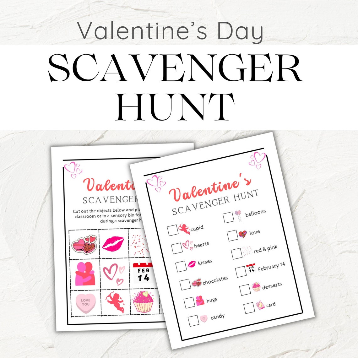 Valentine's Day Scavenger Hunt Printable Valentine's Day Game Valentine ...