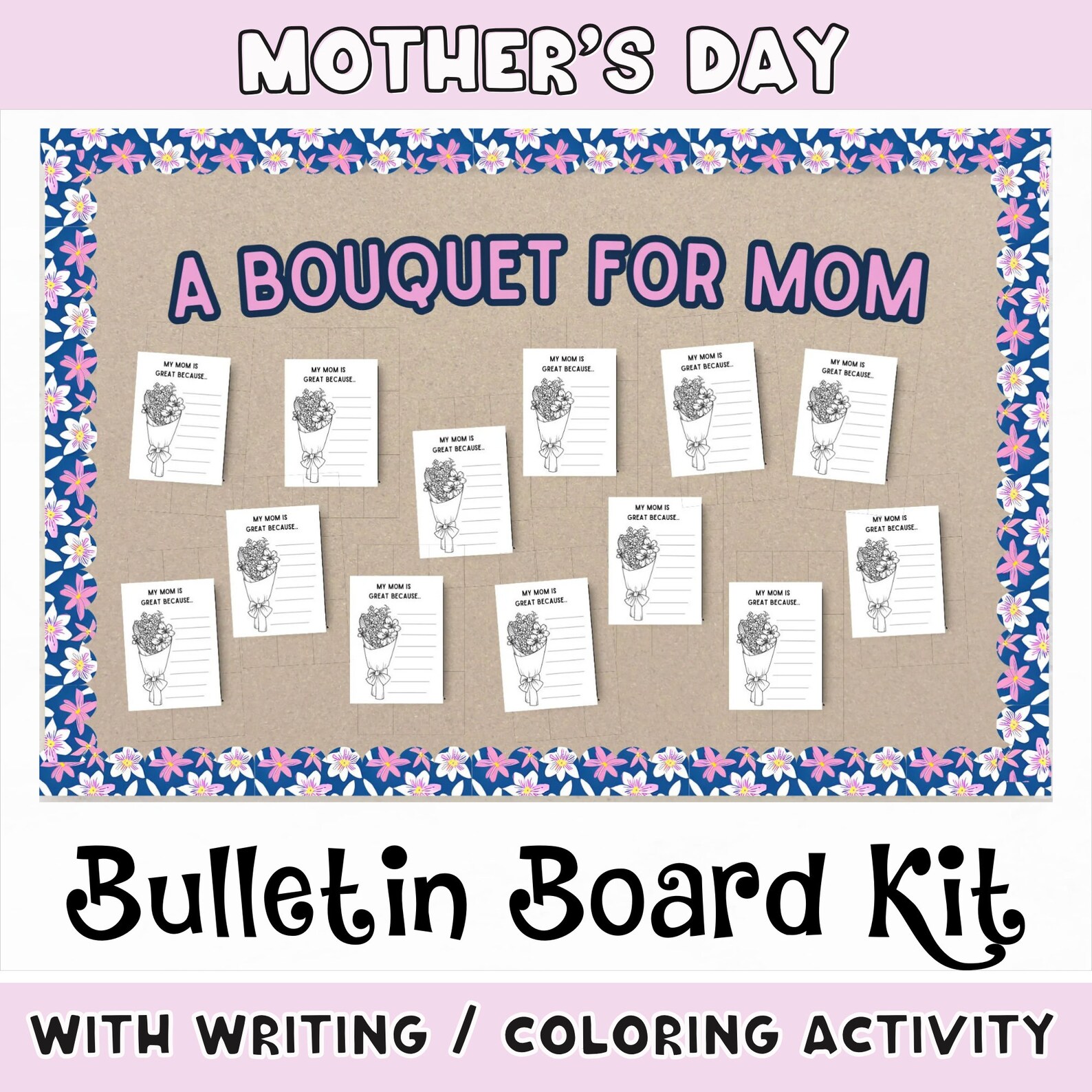 Mother's Day Bulletin Board Kit | Classroom Board Idea Bulletin Board ...