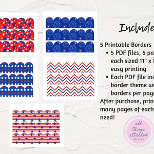 Patriotic Bulletin Board Borders | Printable Bulletin Board Trim | Red ...