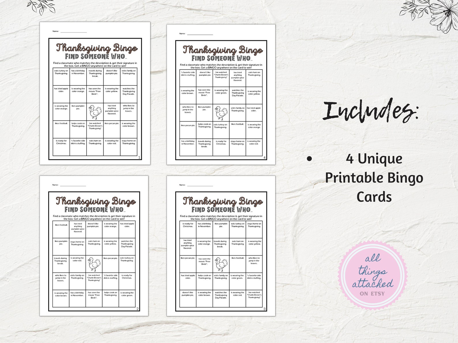 Thanksgiving Games Printable Thanksgiving Bingo Find the Guest Who Find ...