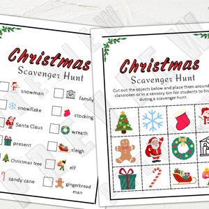 Christmas Scavenger Hunt | Printable Christmas Game | Kids Christmas ...