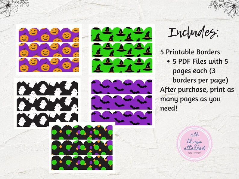 Halloween Bulletin Board | Printable Borders | Halloween Themed Colors ...