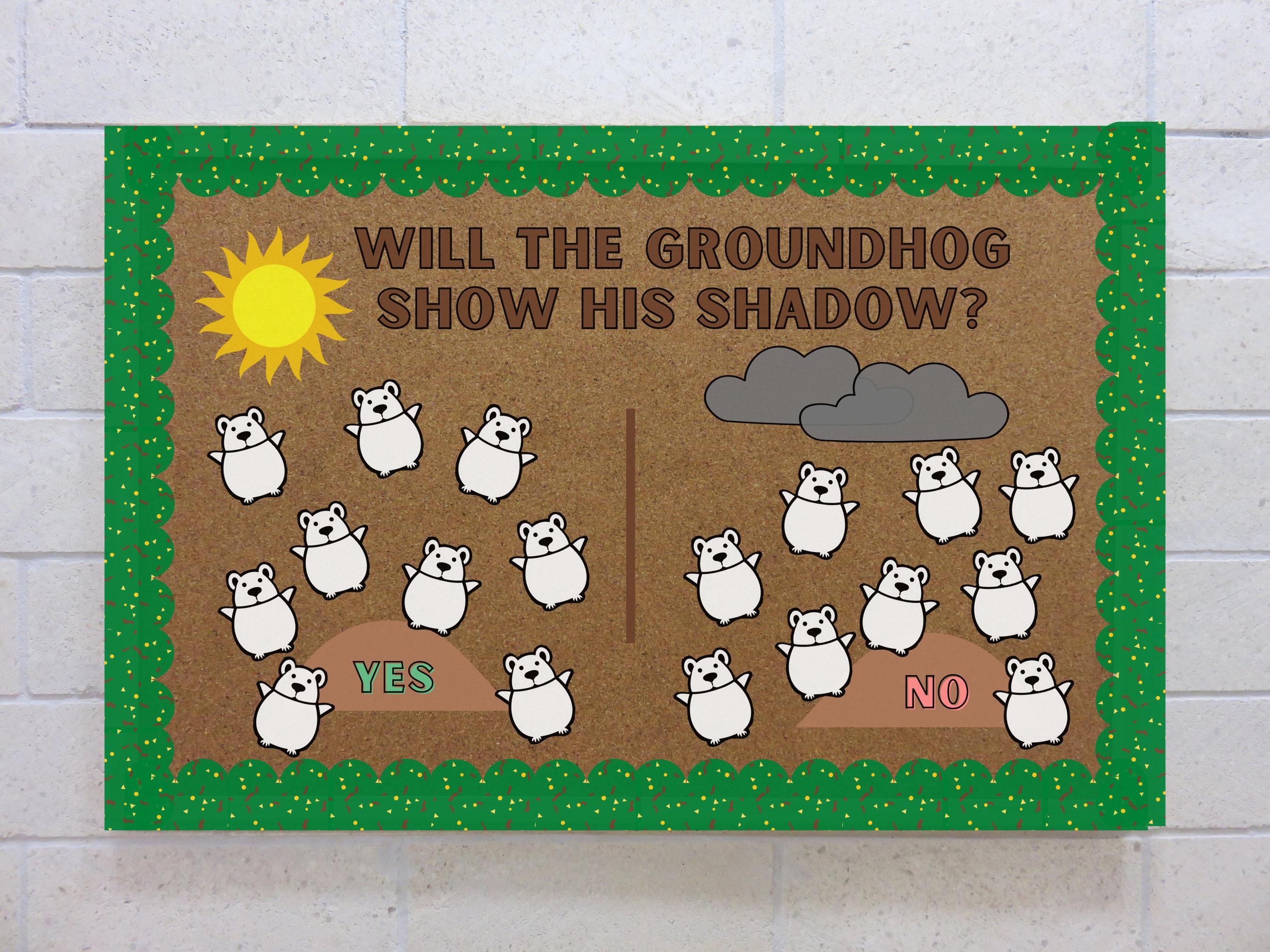 Groundhog Day Themed Bulletin Board | Printable Winter Bulletin Board ...
