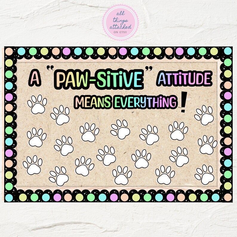 Positive Attitude Bulletin Board Kit | Printable Positive Classroom ...