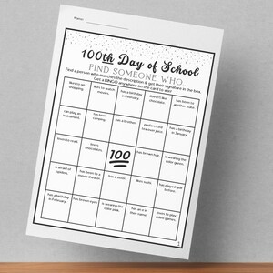 100th Day of School Games | Printable Classroom Bingo | 100th Day ...