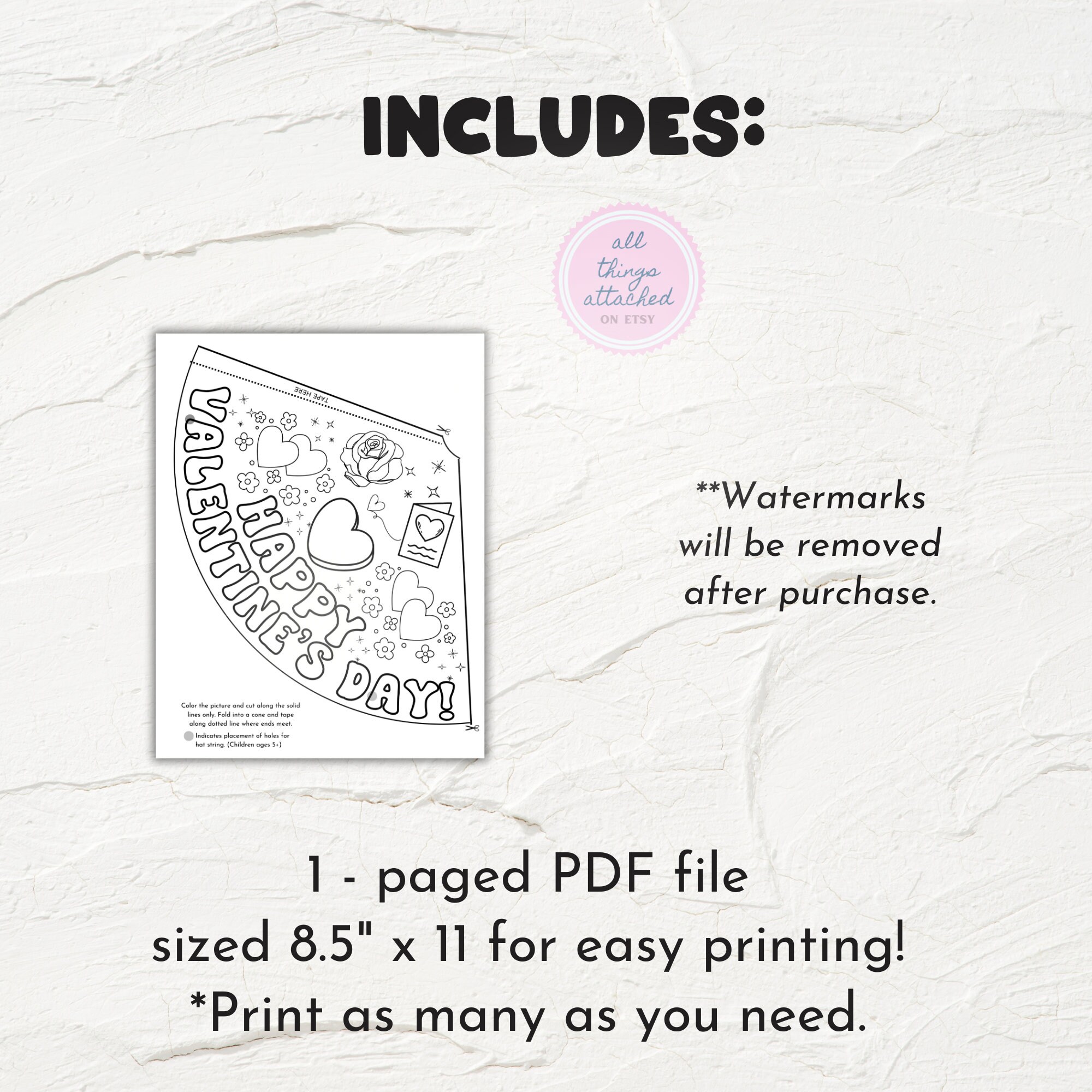 Printable Valentine's Day Paper Hat Craft | February Hat Craft | Kids ...