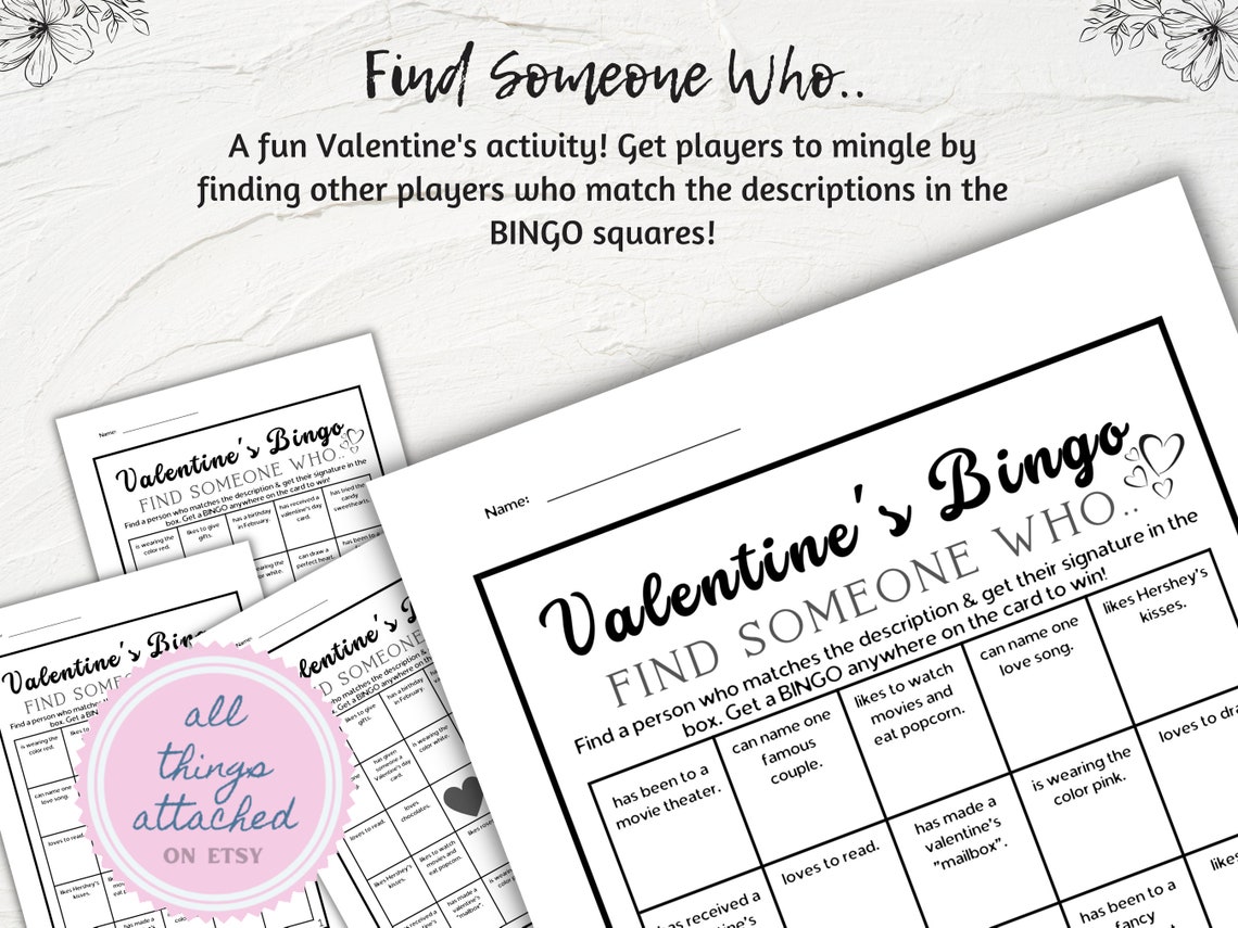 Valentine's Games | Printable Valentine's Bingo | Valentine's Day ...