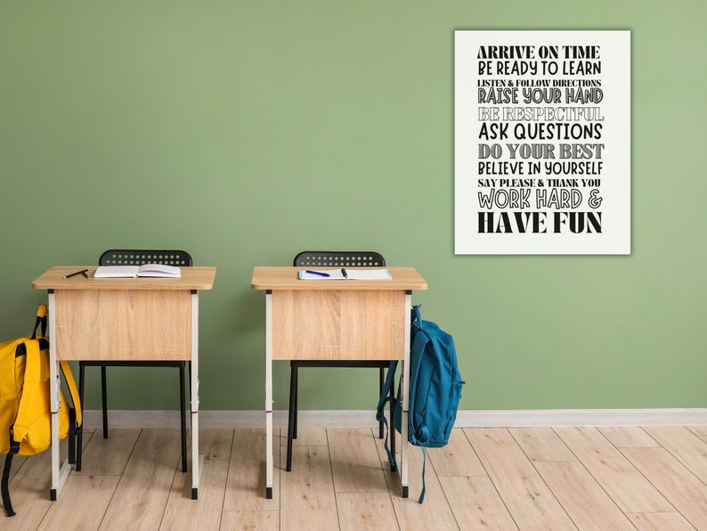 Classroom Rules Poster | Printable Classroom Wall Art Download | Class ...