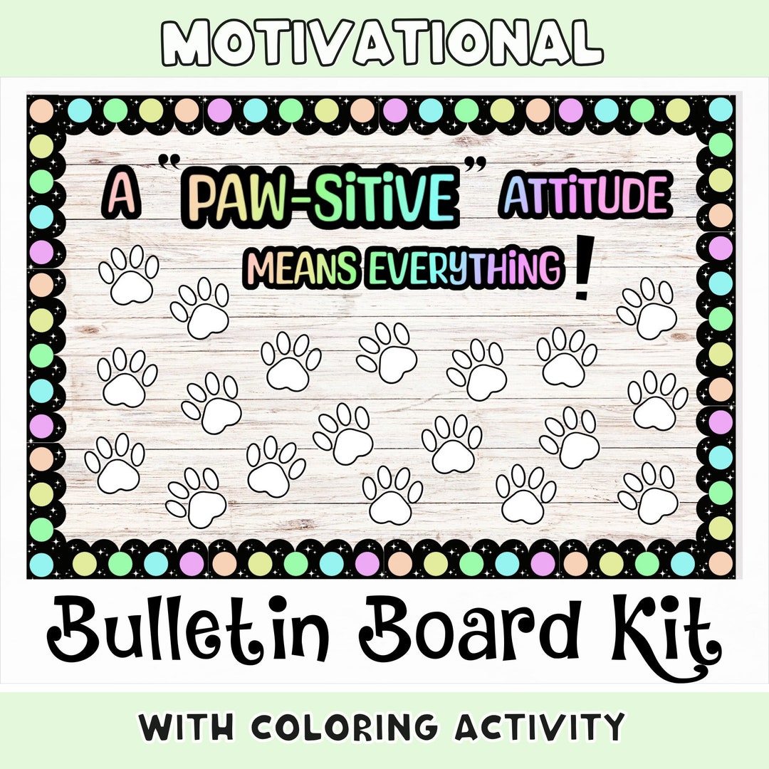 Positive Attitude Bulletin Board Kit | Printable Positive Classroom ...