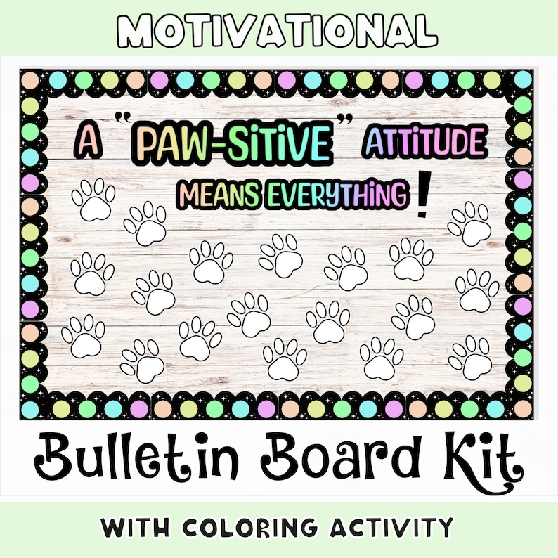Positive Attitude Bulletin Board Kit | Printable Positive Classroom ...