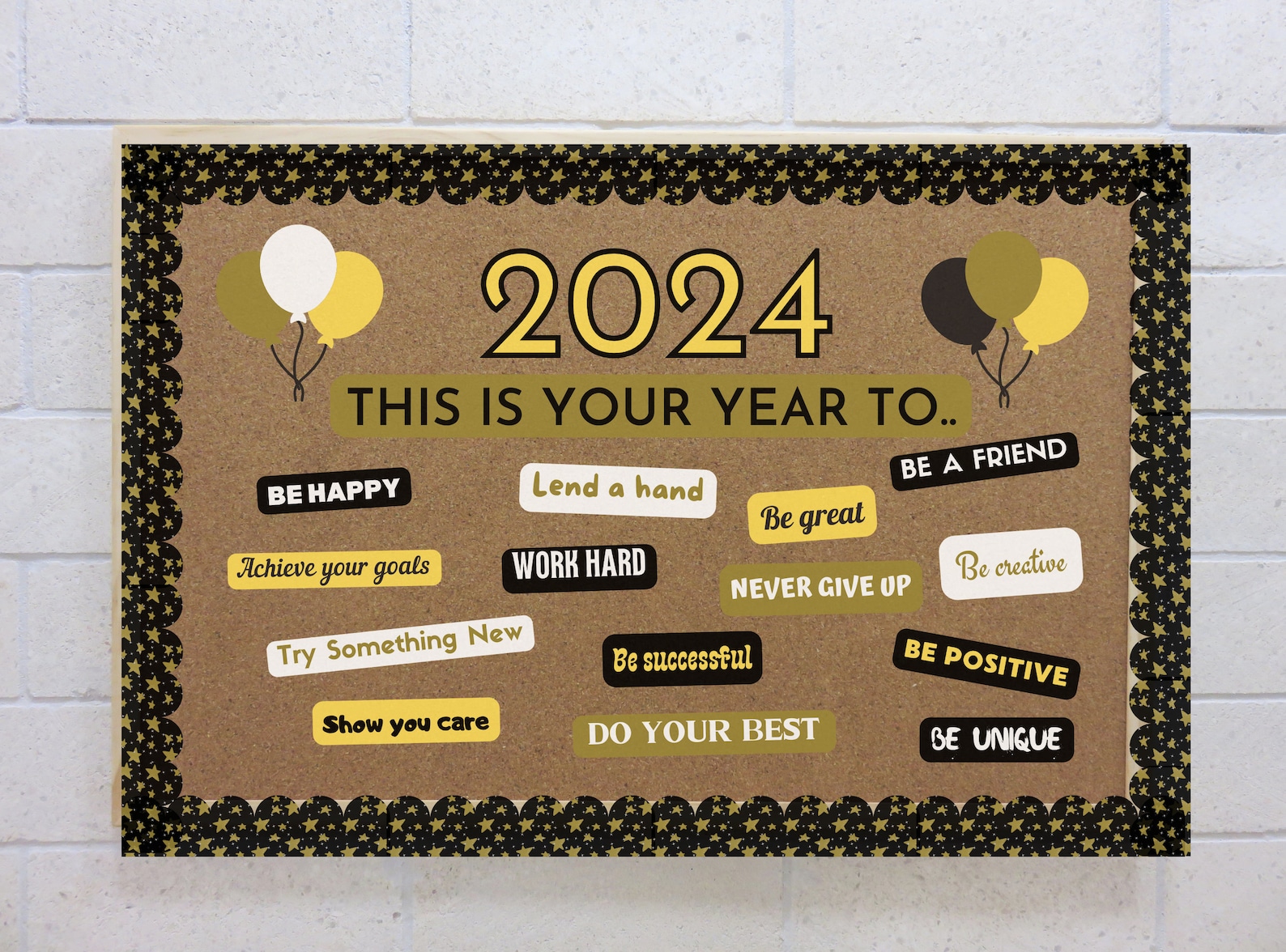 New Year Bulletin Board Idea | Printable Bulletin Board Kit | January ...