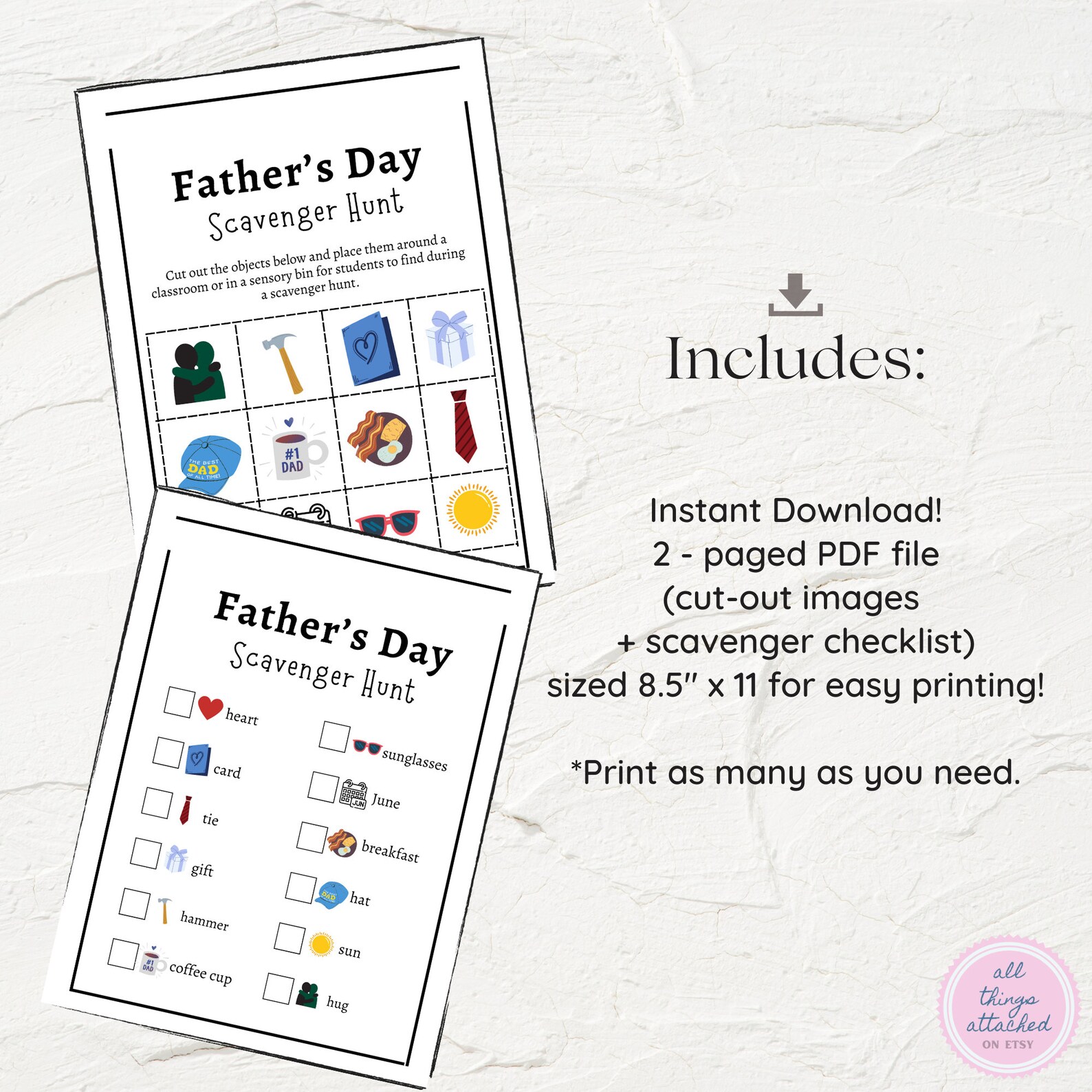 Father's Day Scavenger Hunt | Printable Scavenger Hunt | Father's Day ...