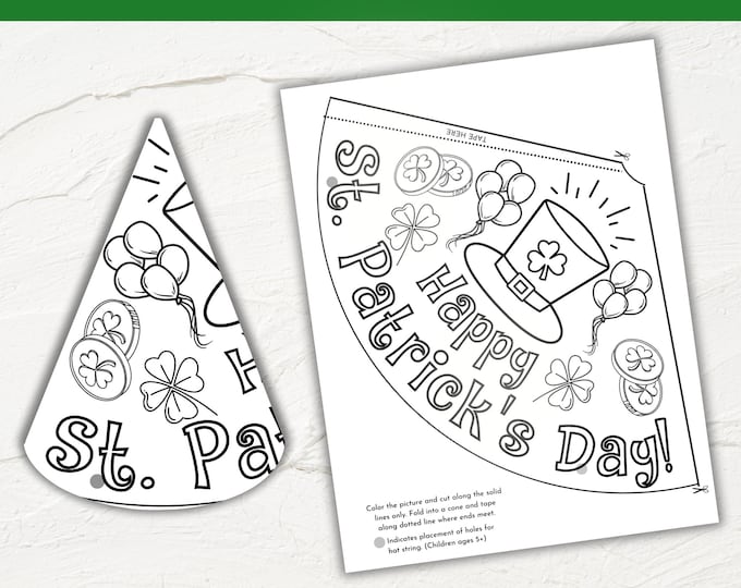 St. Patrick's Day Hat Crown Printable DIY Leprechaun Hat Craft Activity ...