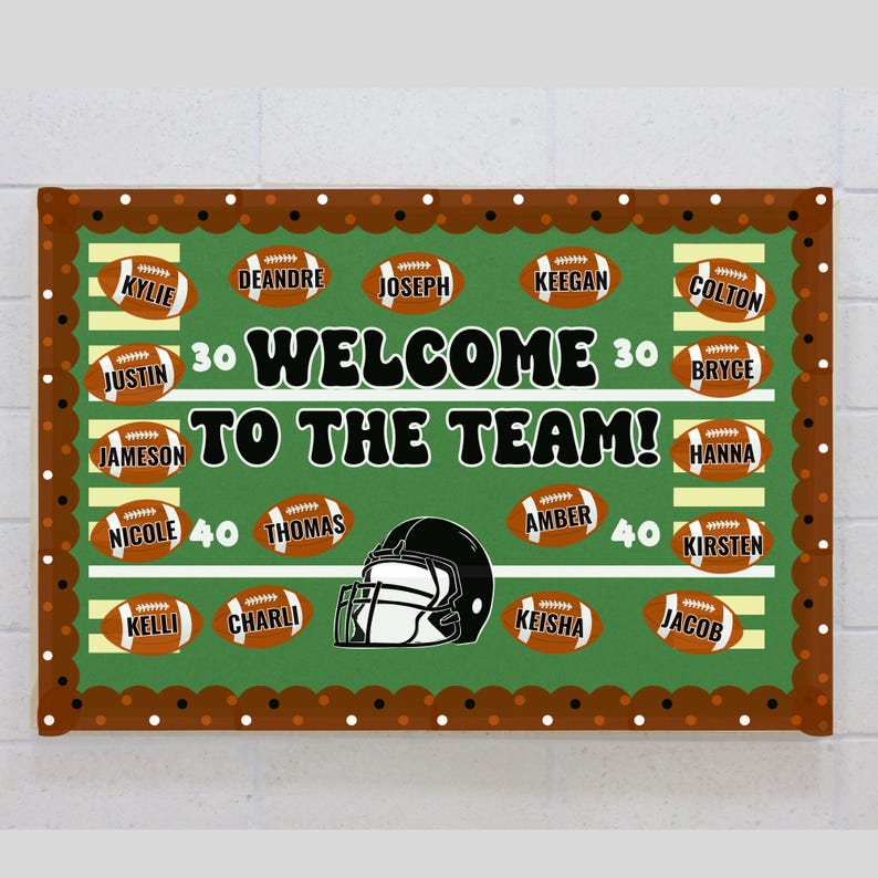 Back to School Football Bulletin Board Set | Printable Fall Bulletin ...