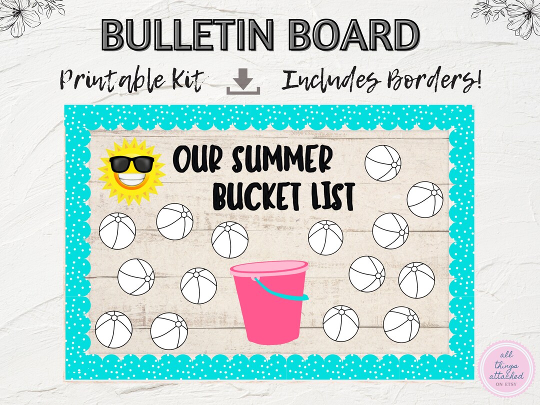 May Bulletin Board Kit Our Summer Bucket List With - Etsy