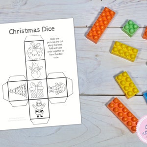 Christmas Dice Game | Printable Dice | Christmas Coloring Activity Page ...