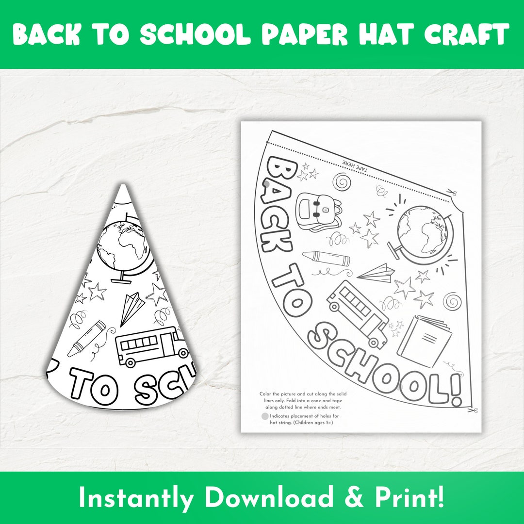 Printable Back to School Activity | Back to School Hat Craft ...