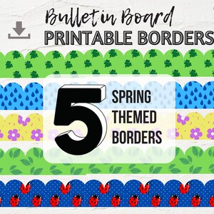 Spring Bulletin Board Borders Printable Bulletin Board Trim - Etsy