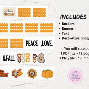 Fall Pumpkin Themed Bulletin Board Set | Printable Boho Fall Classroom ...
