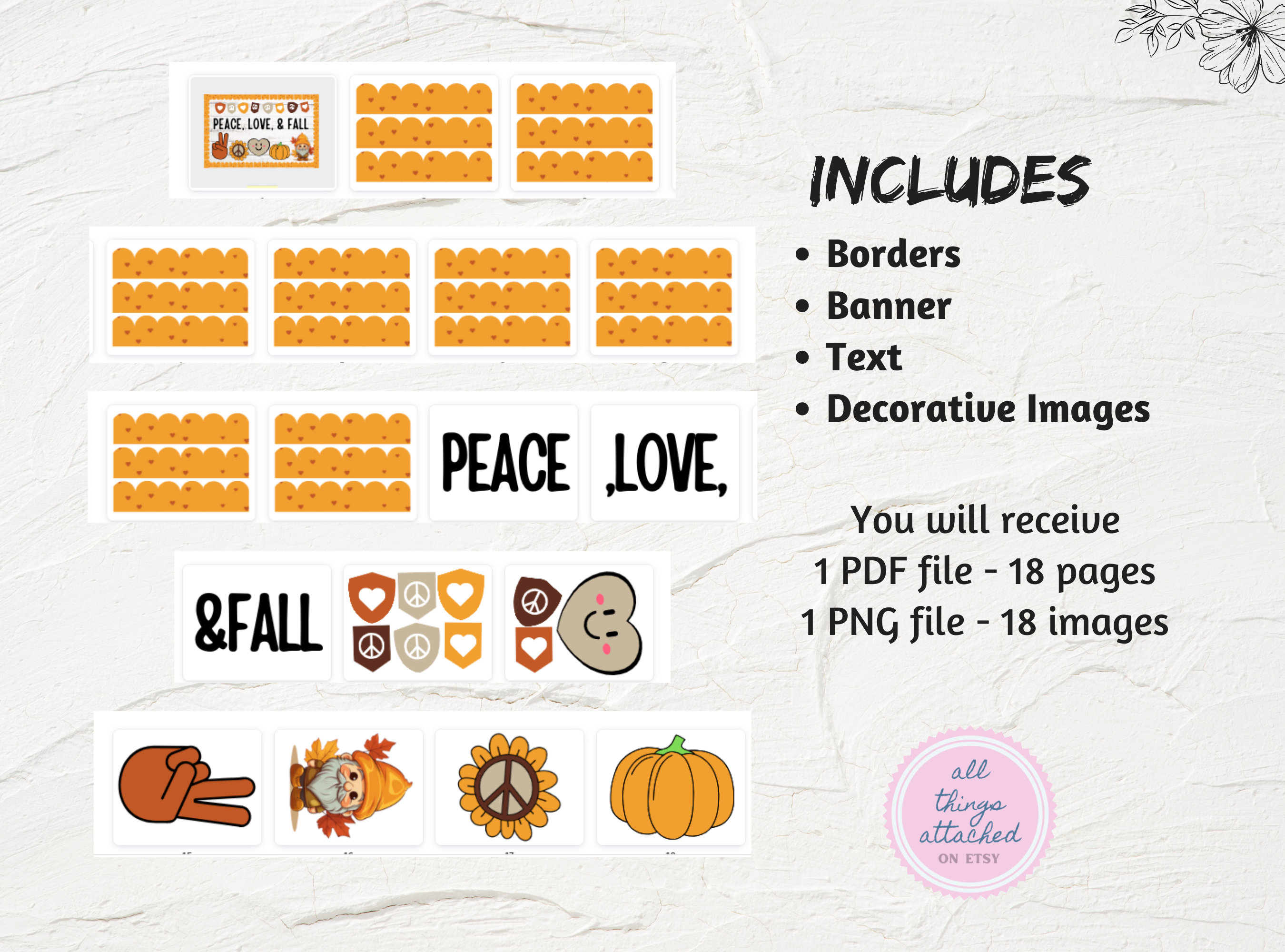 Fall Pumpkin Themed Bulletin Board Set | Printable Boho Fall Classroom ...