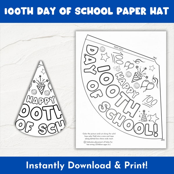 100th Day of School Hats - Etsy