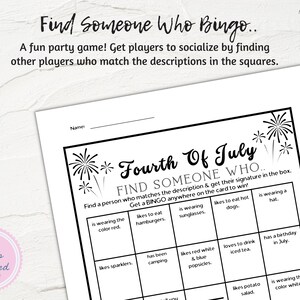4th of July Games | Printable Fourth of July Bingo | Party Game ...