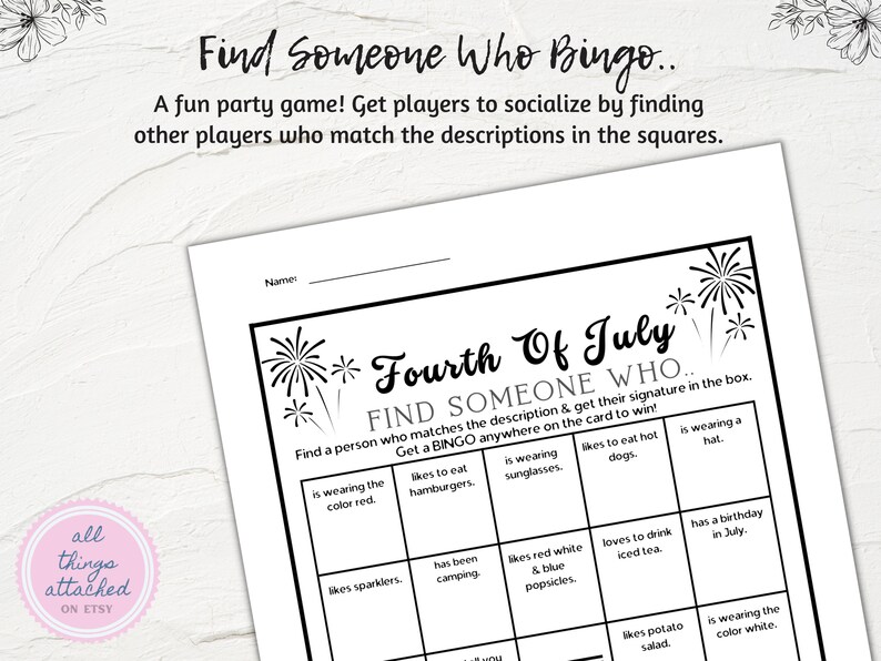 4th of July Games | Printable Fourth of July Bingo | Party Game ...