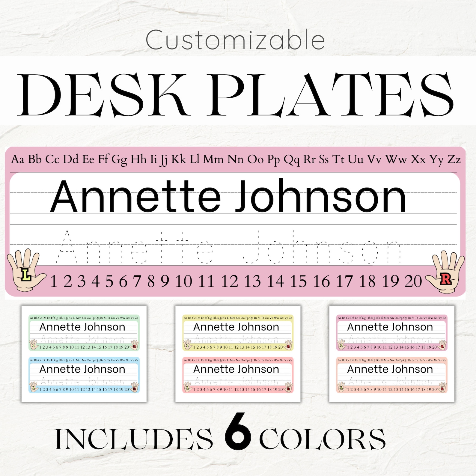 Student Desk Plates Template Editable Student Name Cards Student Desk ...