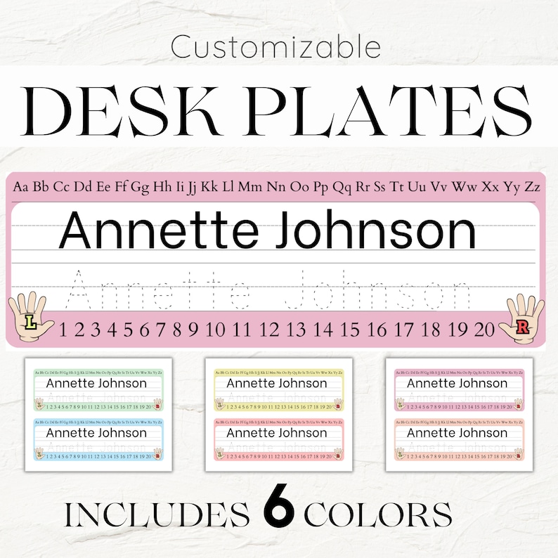 Student Desk Plates Template | Editable Student Name Cards | Student ...