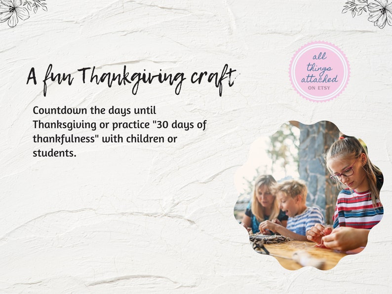 Thanksgiving Gratitude | Printable Paper Chain | I'm Thankful for | 30 ...