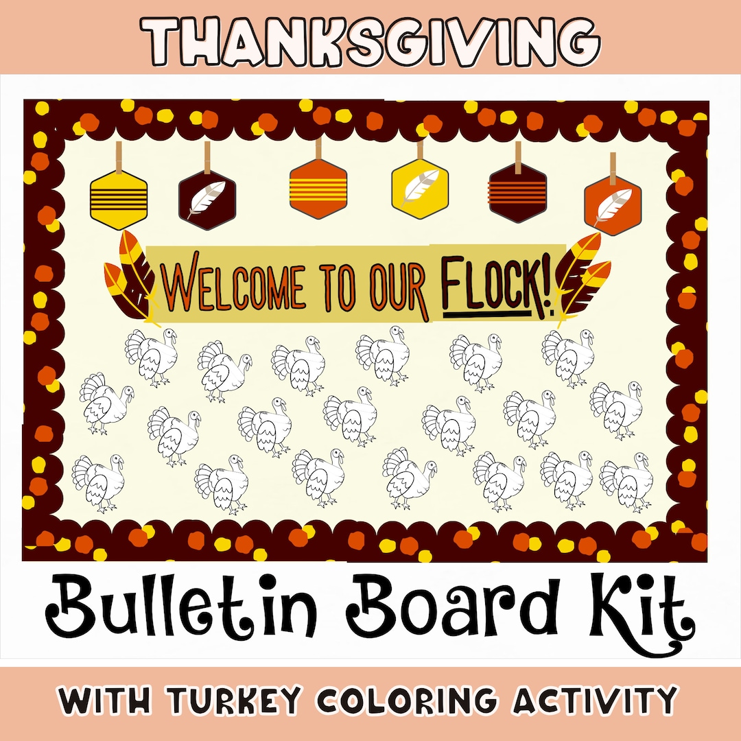 Thanksgiving Themed Bulletin Board Kit | Printable November Board ...