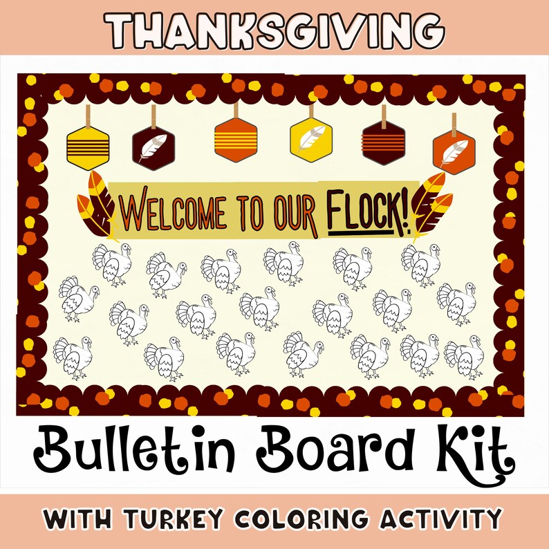 Thanksgiving Themed Bulletin Board Kit | Printable November Board ...