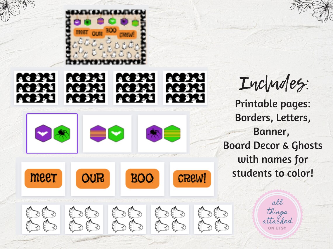 Halloween Bulletin Board | Meet Our Boo Crew | Student Ghost Activity ...