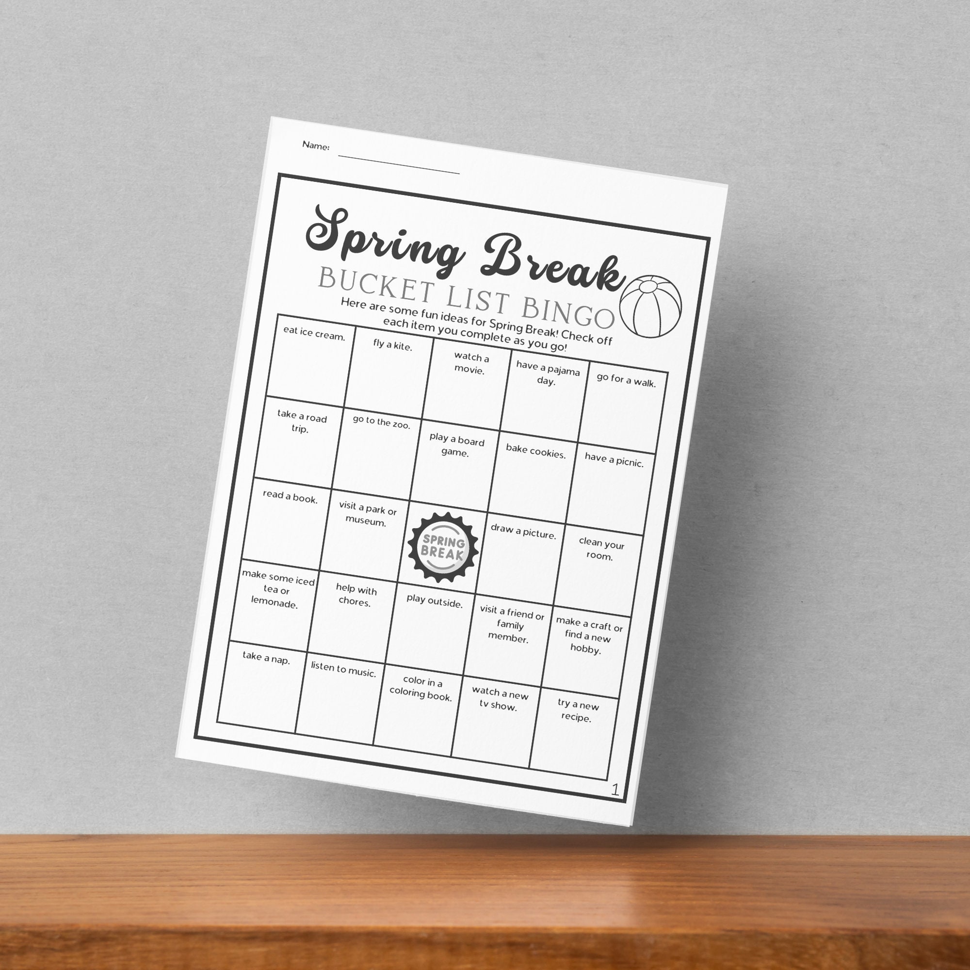 Spring Break Games | Printable Spring Break Bucket List | Spring Break ...